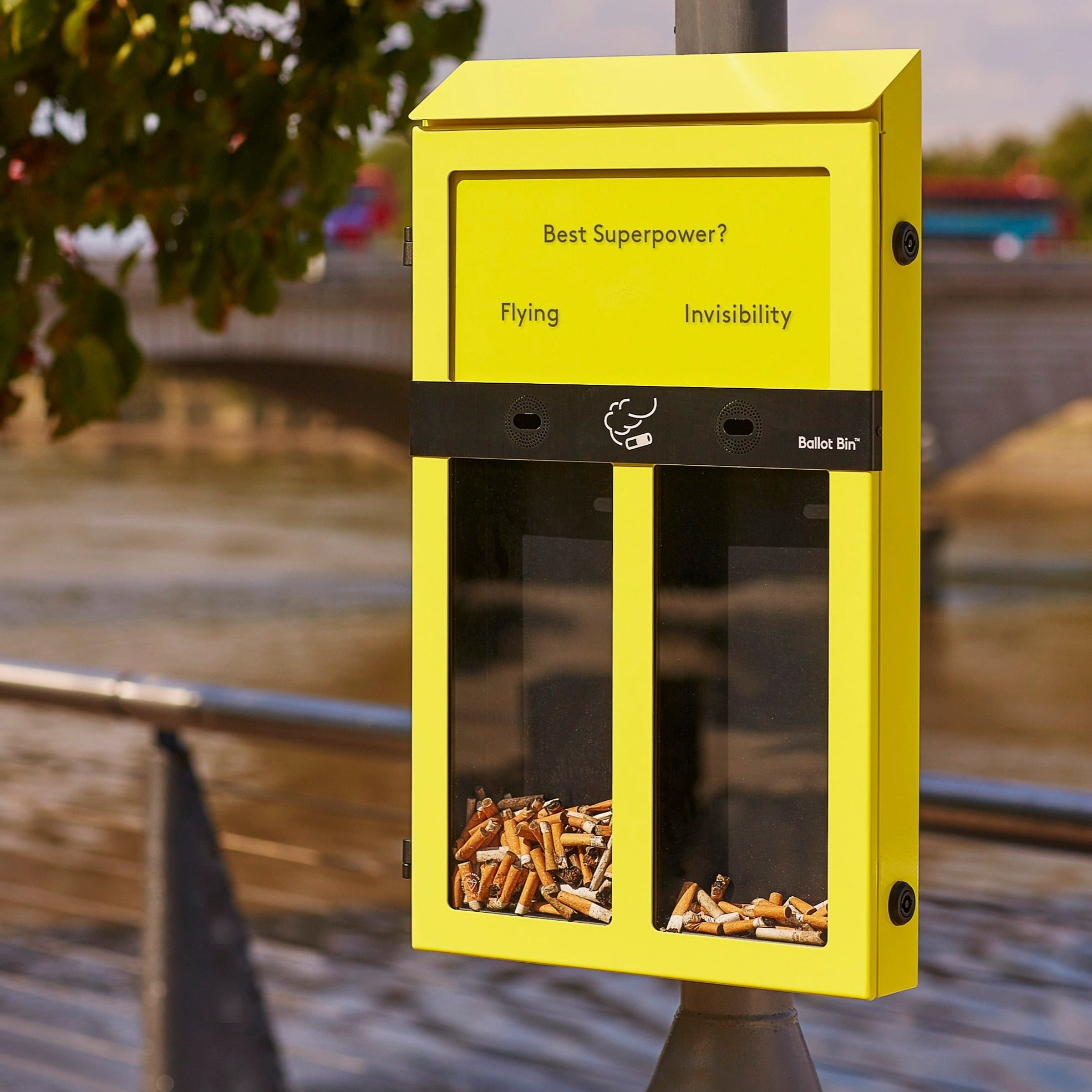 Ballot Bin wandasbak: stem met uw sigaret! – Habitat Solutions